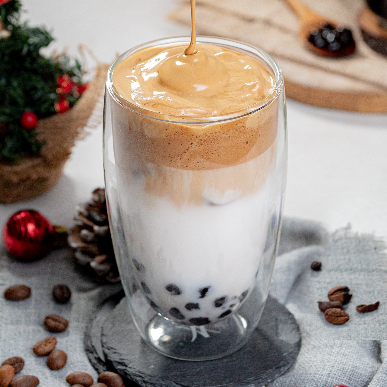 Resep Boba Dalgona Coffee Latte - FiberCreme